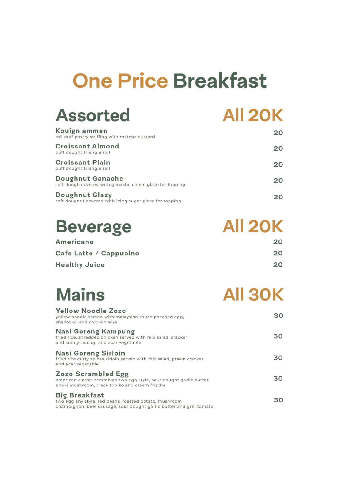 Menu – ZOZO GARDEN