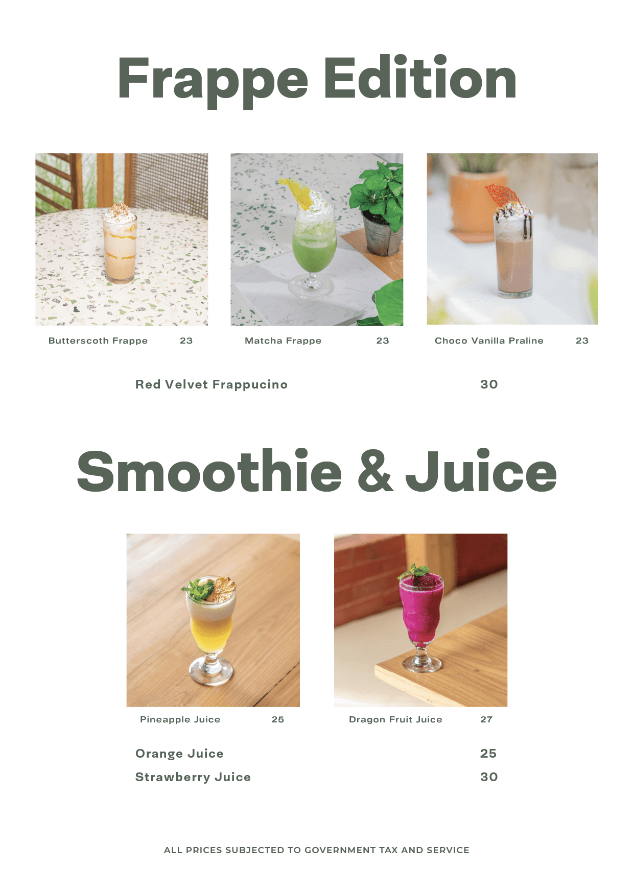 Menu – ZOZO GARDEN
